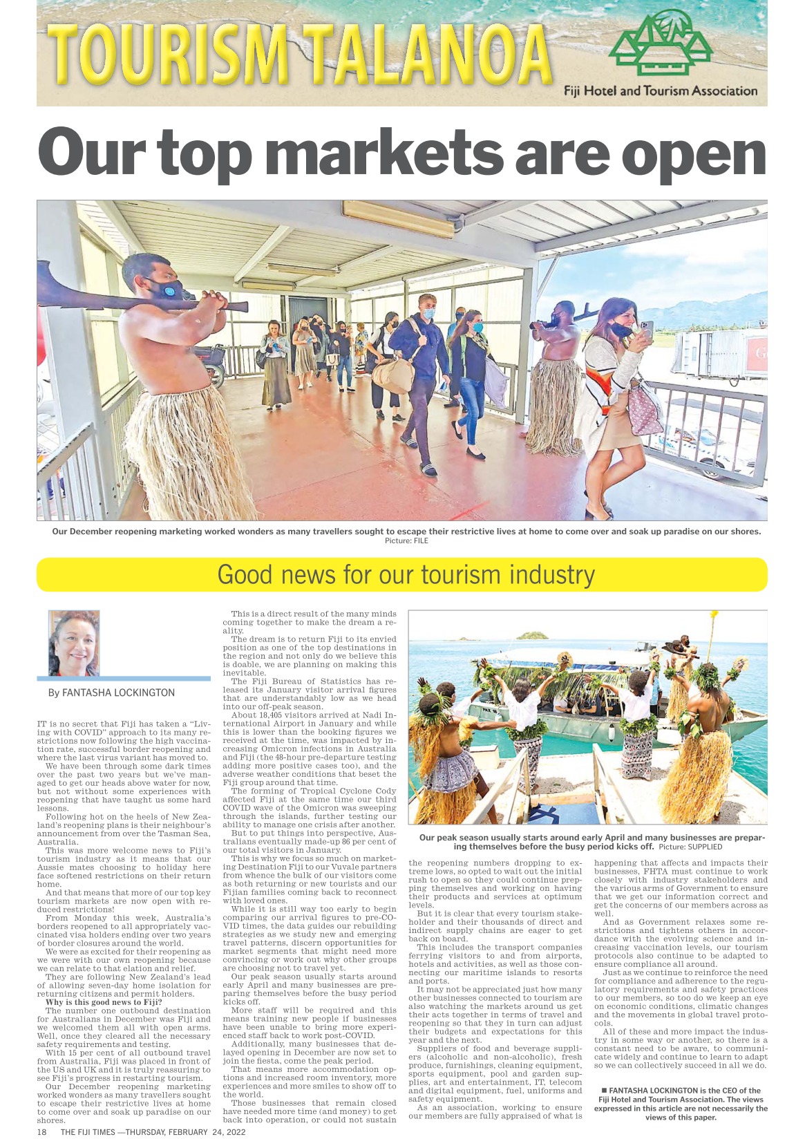 FHTA Media Releases & Tourism Features · Fiji Hotel and Tourism Association