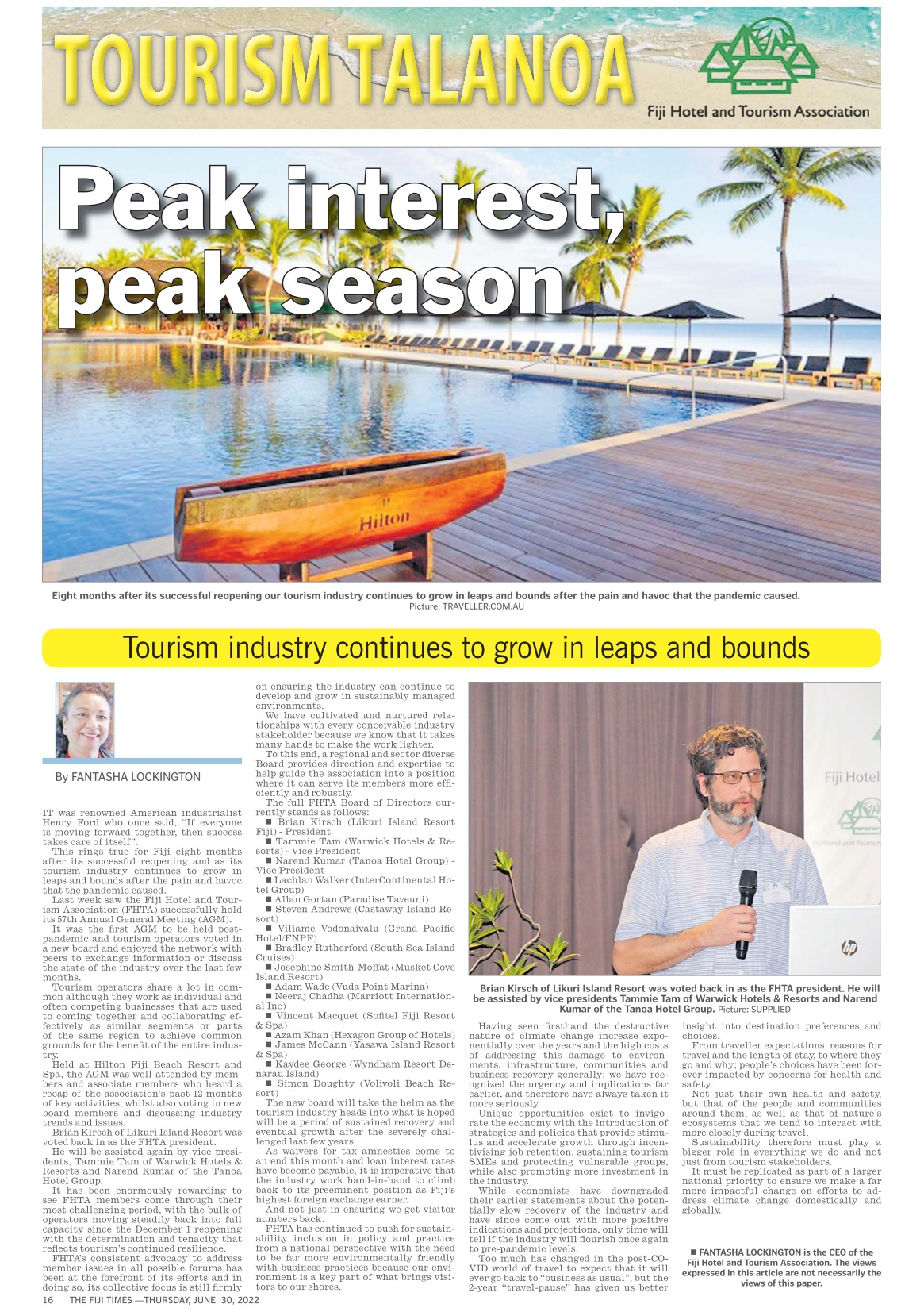 FHTA Media Releases & Tourism Features · Fiji Hotel and Tourism Association