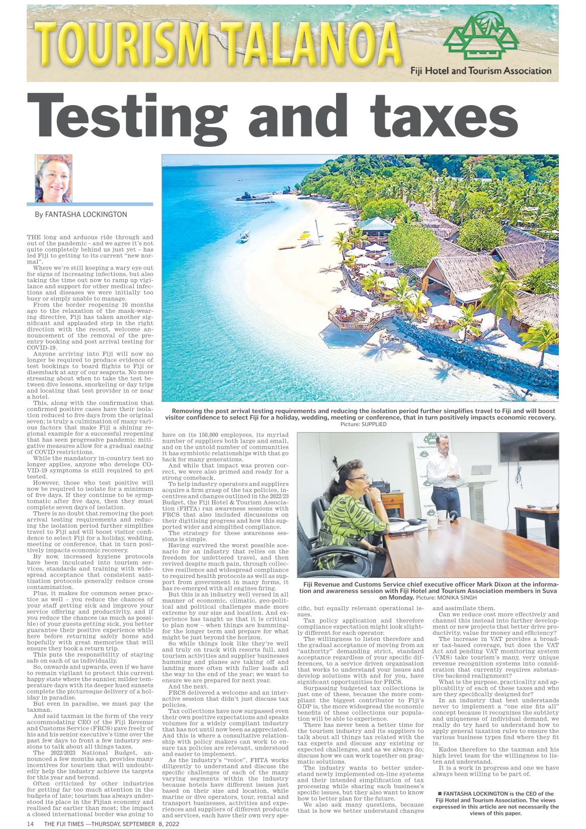 FHTA Media Releases & Tourism Features · Fiji Hotel and Tourism Association