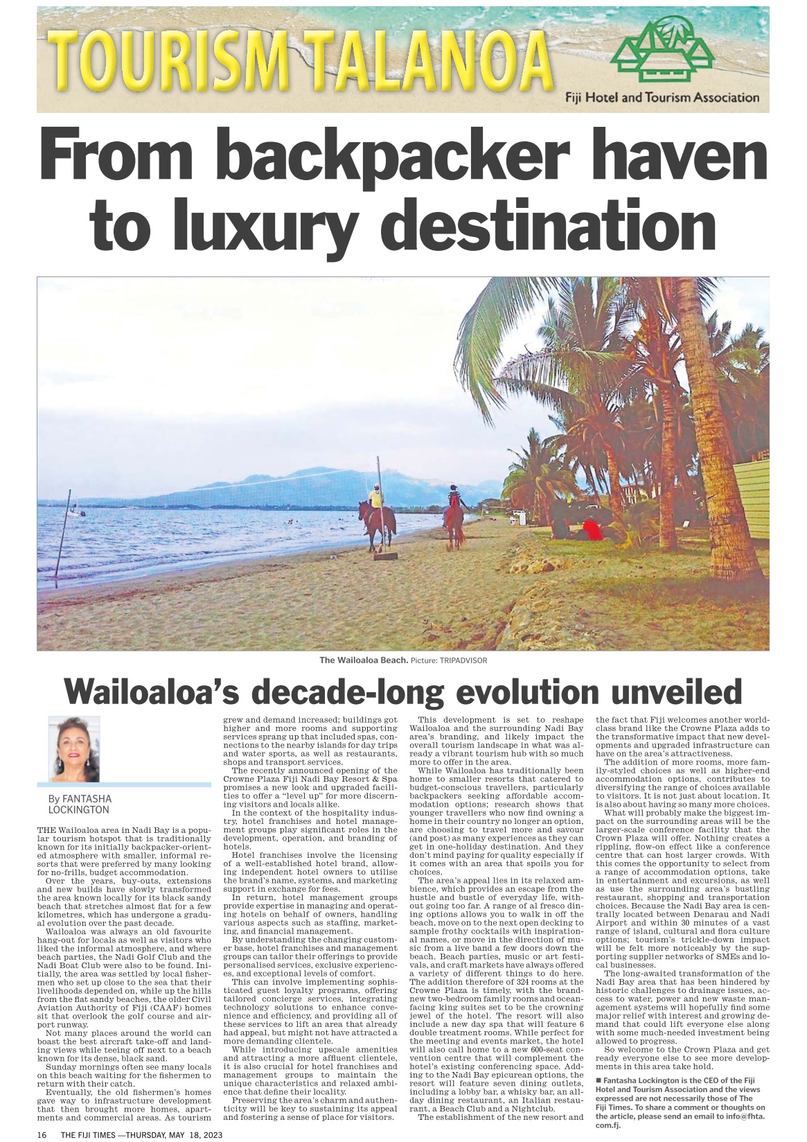 FHTA Media Releases & Tourism Features · Fiji Hotel and Tourism Association